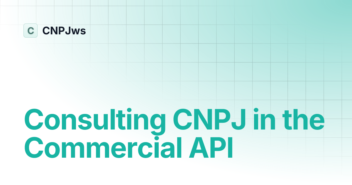 Consulting CNPJ in the Commercial API | English | CNPJws