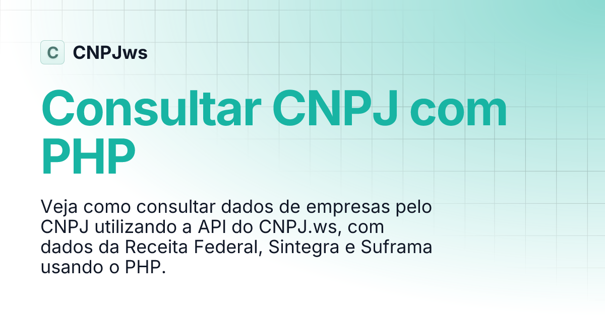 Consultar CNPJ com PHP | CNPJws